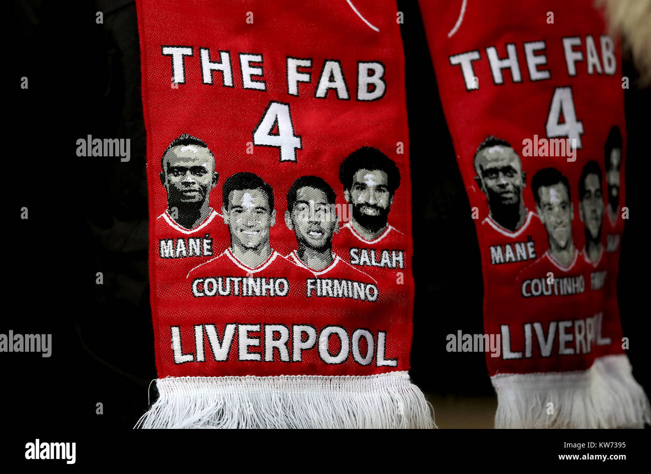 'The Fab Four' scarves on sale before the Premier League match at ...