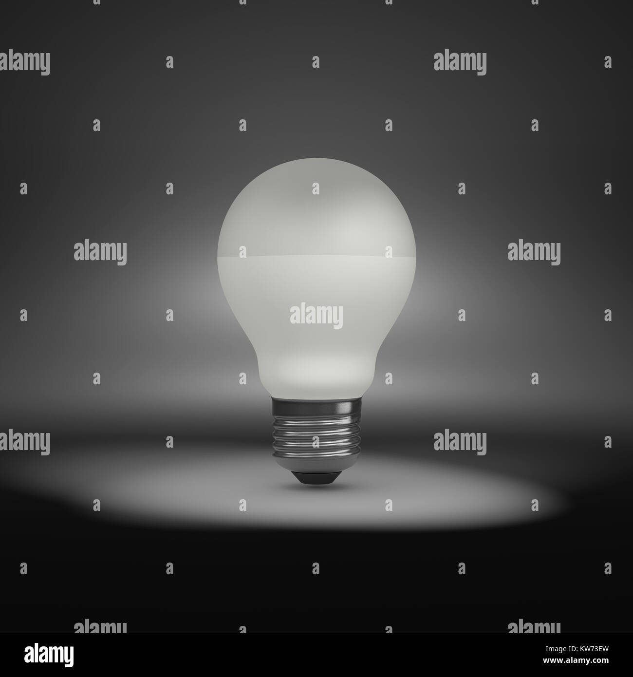 One Single LED Light Bulb under Spotlight Stock Photo - Alamy