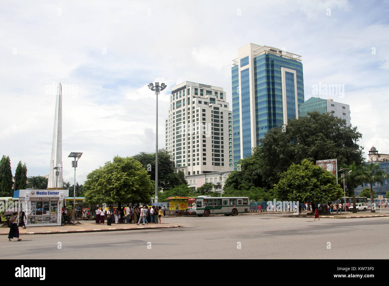 On the central square of Yangon, Myanmar Stock Photo - Alamy