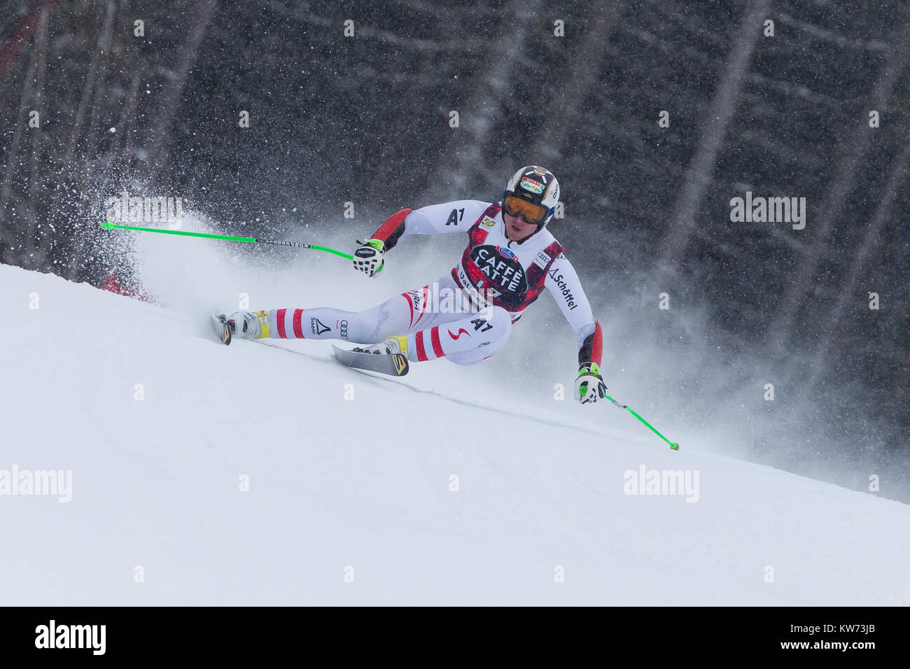 Val Gardena, Italy 15 December 2017. Reichelt Hannes (Aut) competing in the Audi Fis Alpine ...