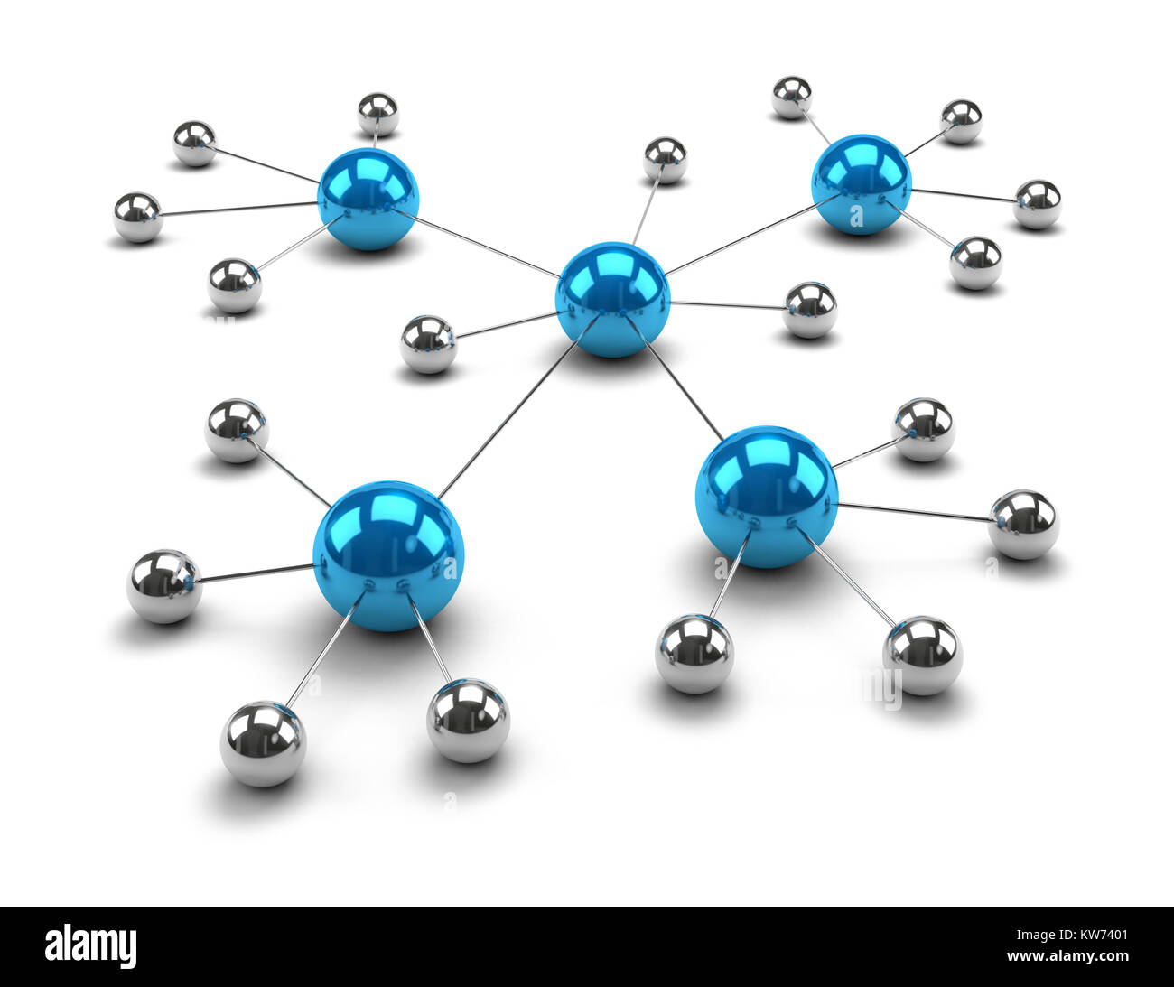 Metallic Spheres Linked Together 3D Illustration, Connections Concept ...