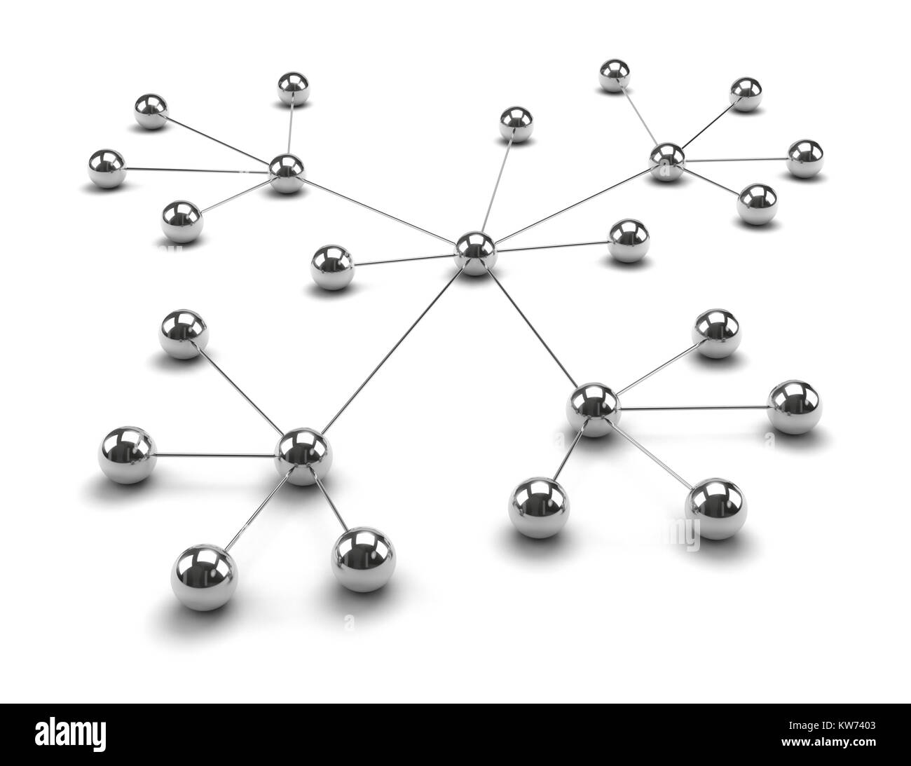 Metallic Spheres Linked Together 3D Illustration, Connections Concept ...