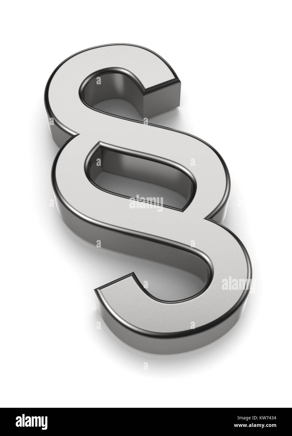 3D Law Section Metal Symbol on White Background Stock Photo - Alamy