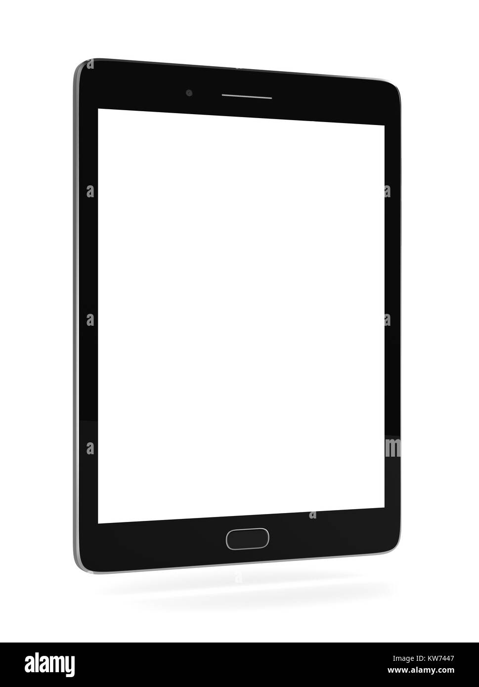 Standing Tablet Pc Turned Off with White Blank Display Isolated on ...