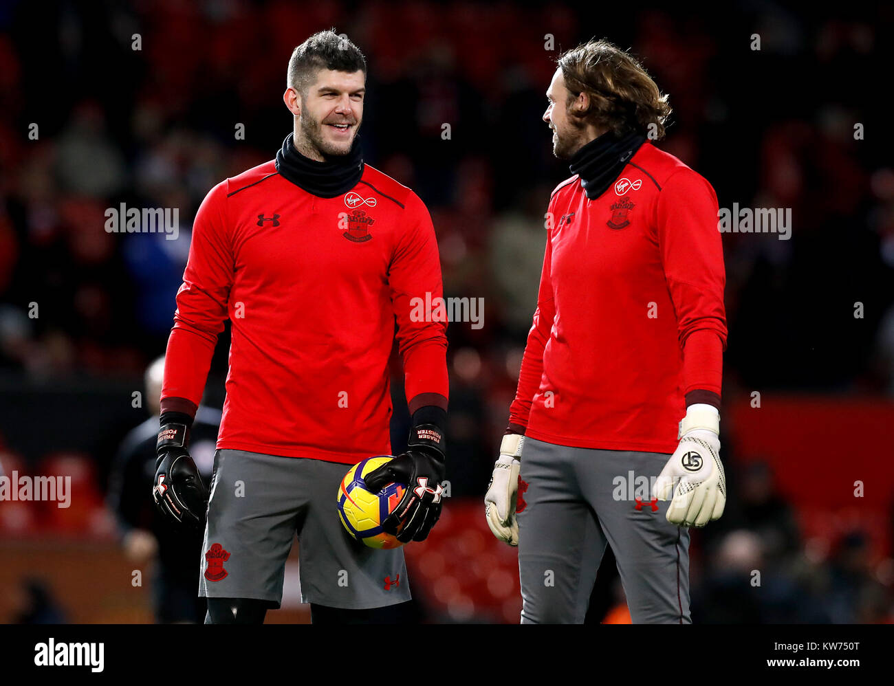 Southampton goalkeeper Fraser Forster (left) and Stuart Taylor during ...