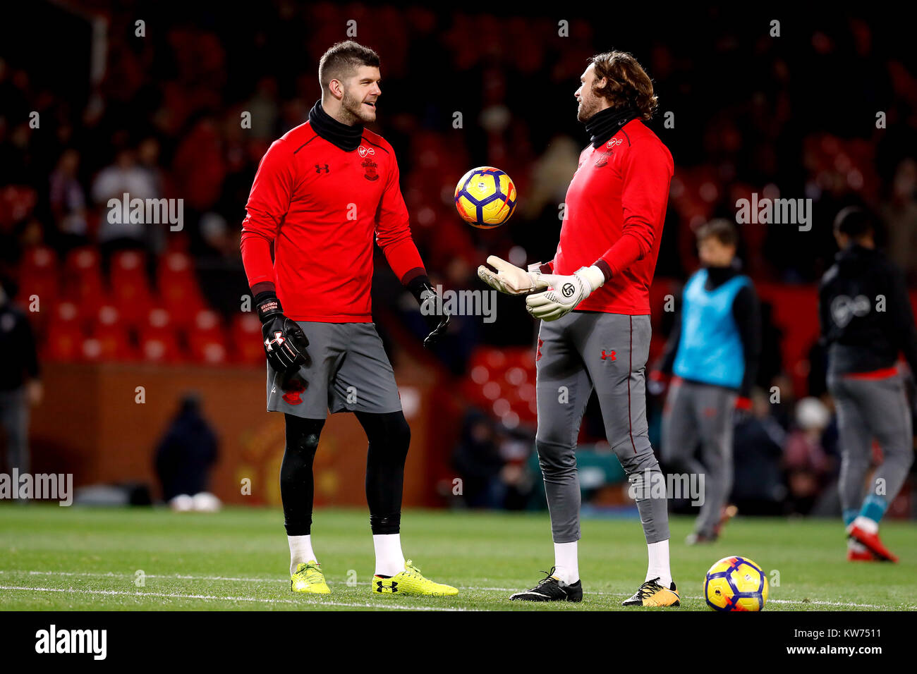 Southampton goalkeeper Fraser Forster (left) and Stuart Taylor during ...