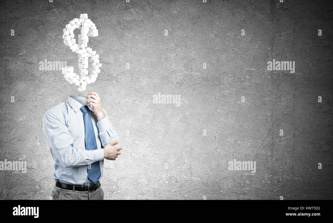Faceless businessman with dollar sign instead of head Stock Photo - Alamy