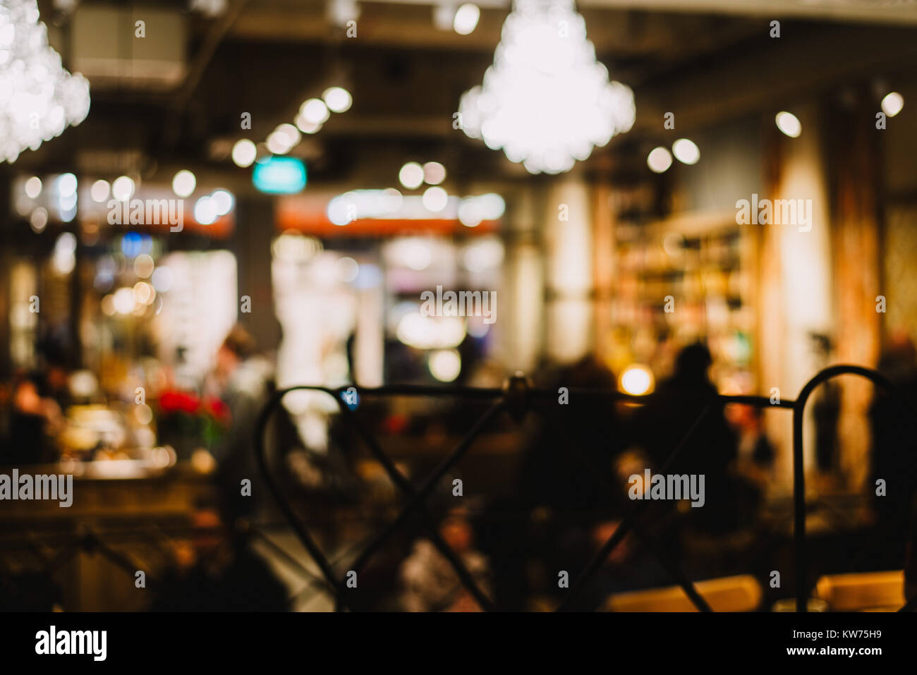 coffee shop blur, background and bokeh Stock Photo - Alamy