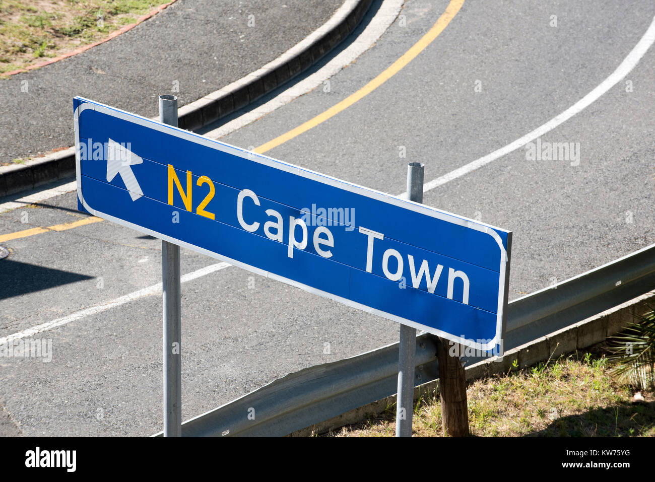 Road sign pointing towards Cape Town South Africa. December 2017 Stock ...
