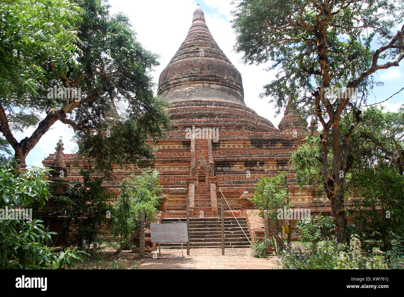 Brick stupa and trees in Bagan, Myanmar Stock Photo - Alamy