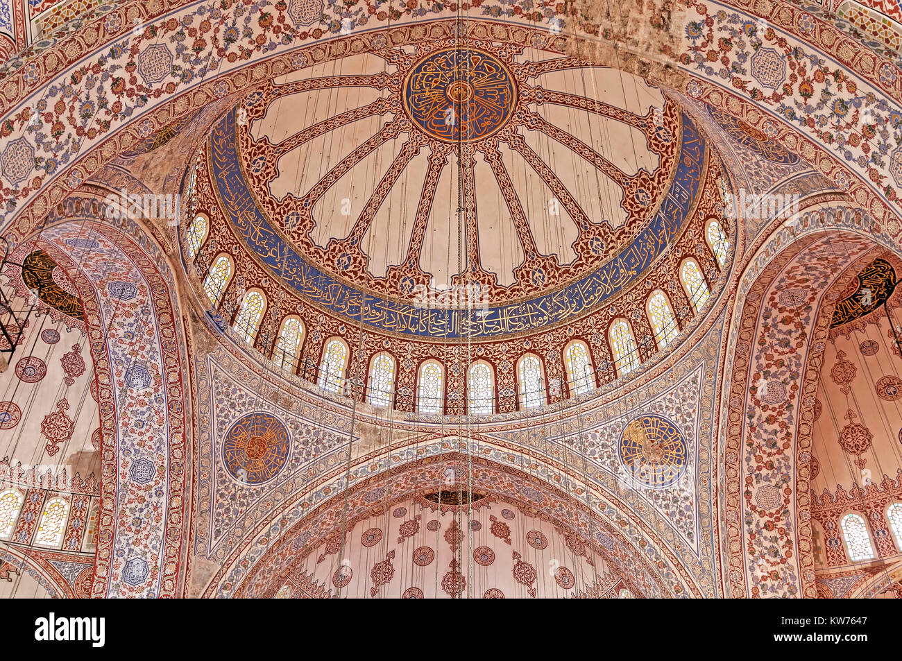 Interior of the Blue Mosque Stock Photo - Alamy
