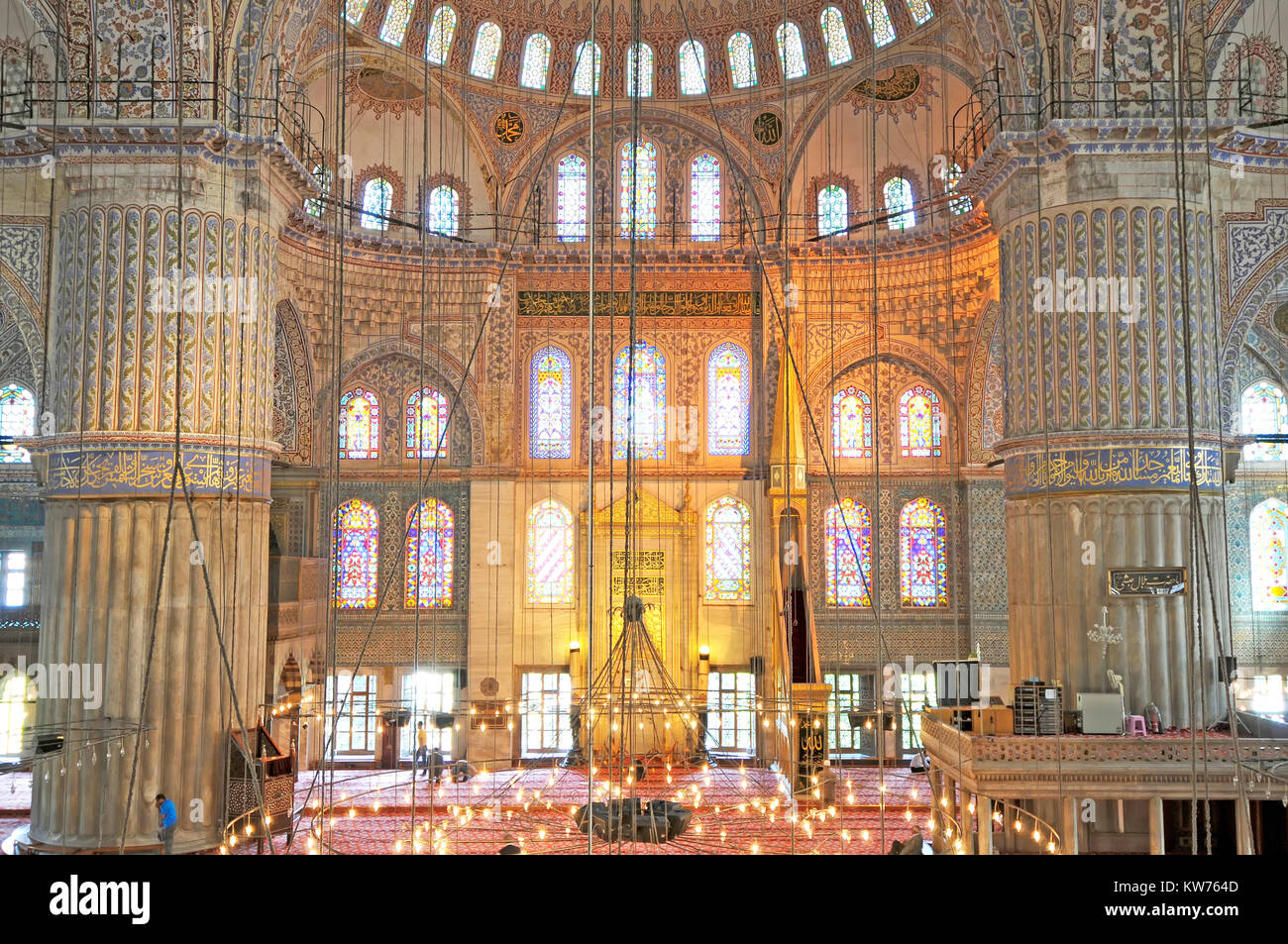 Interior of the Blue Mosque Stock Photo - Alamy