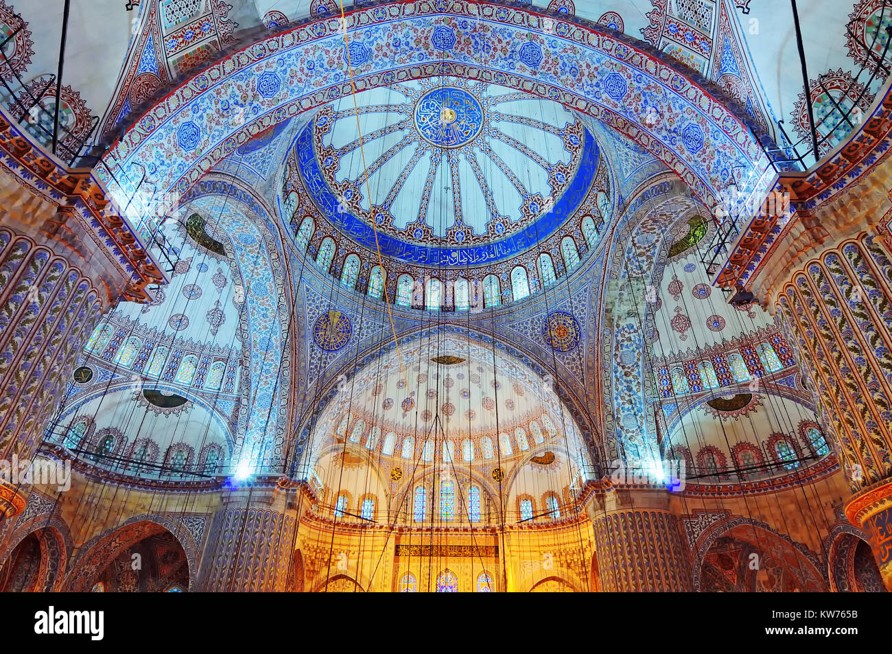 Interior of the Blue Mosque Stock Photo - Alamy