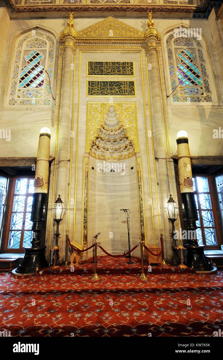 Interior of the Blue Mosque Stock Photo - Alamy