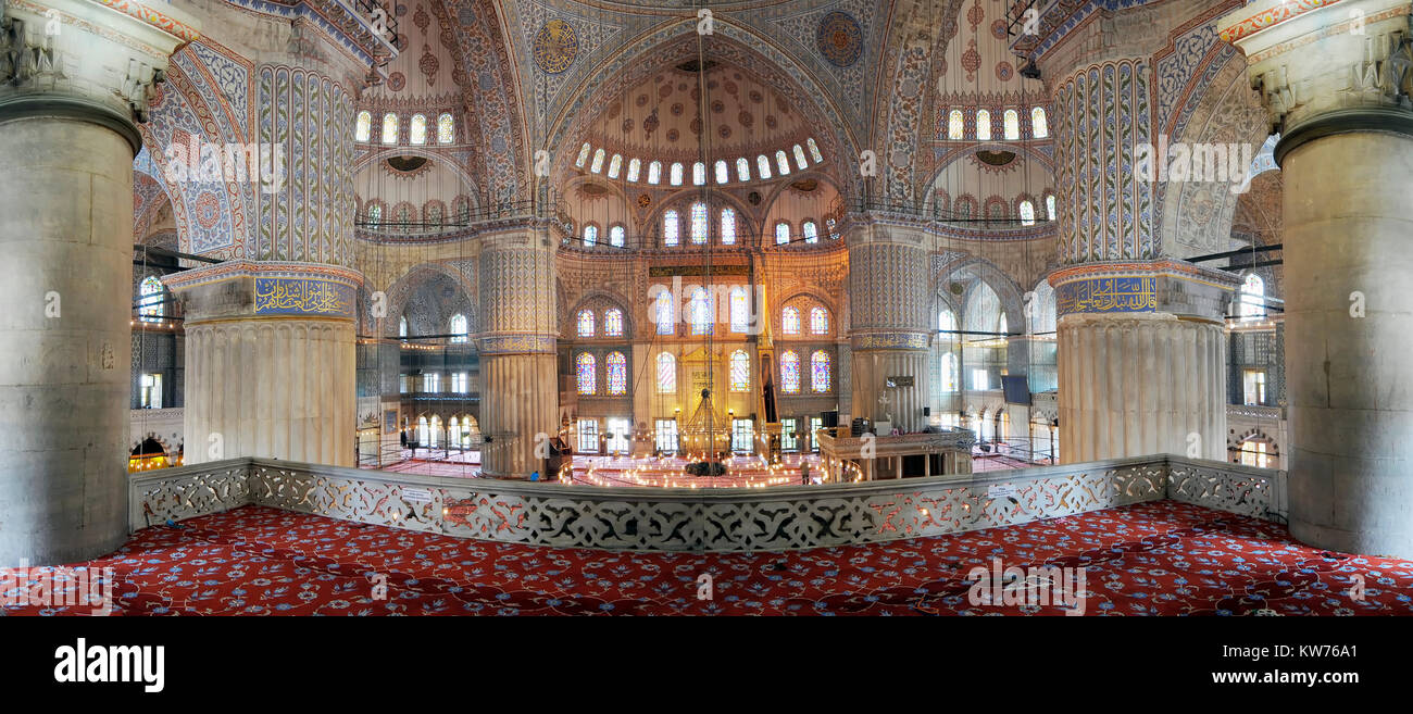 Interior of the Blue Mosque Stock Photo - Alamy
