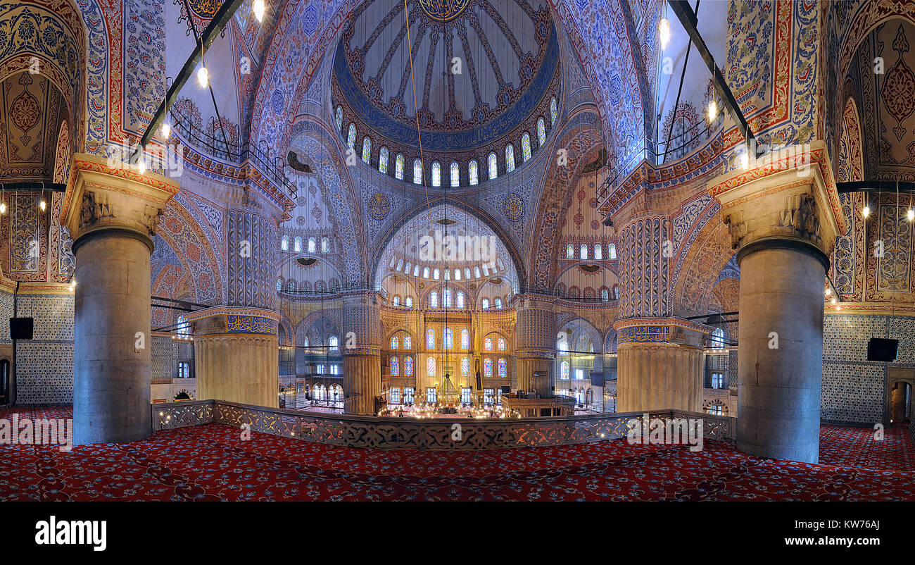 Interior of the Blue Mosque Stock Photo - Alamy