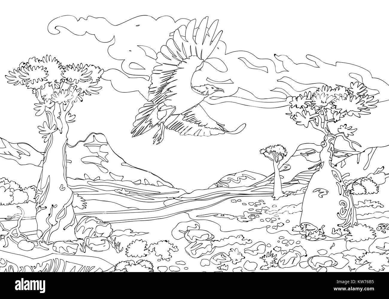 Island of socotra tree Stock Vector Images - Alamy