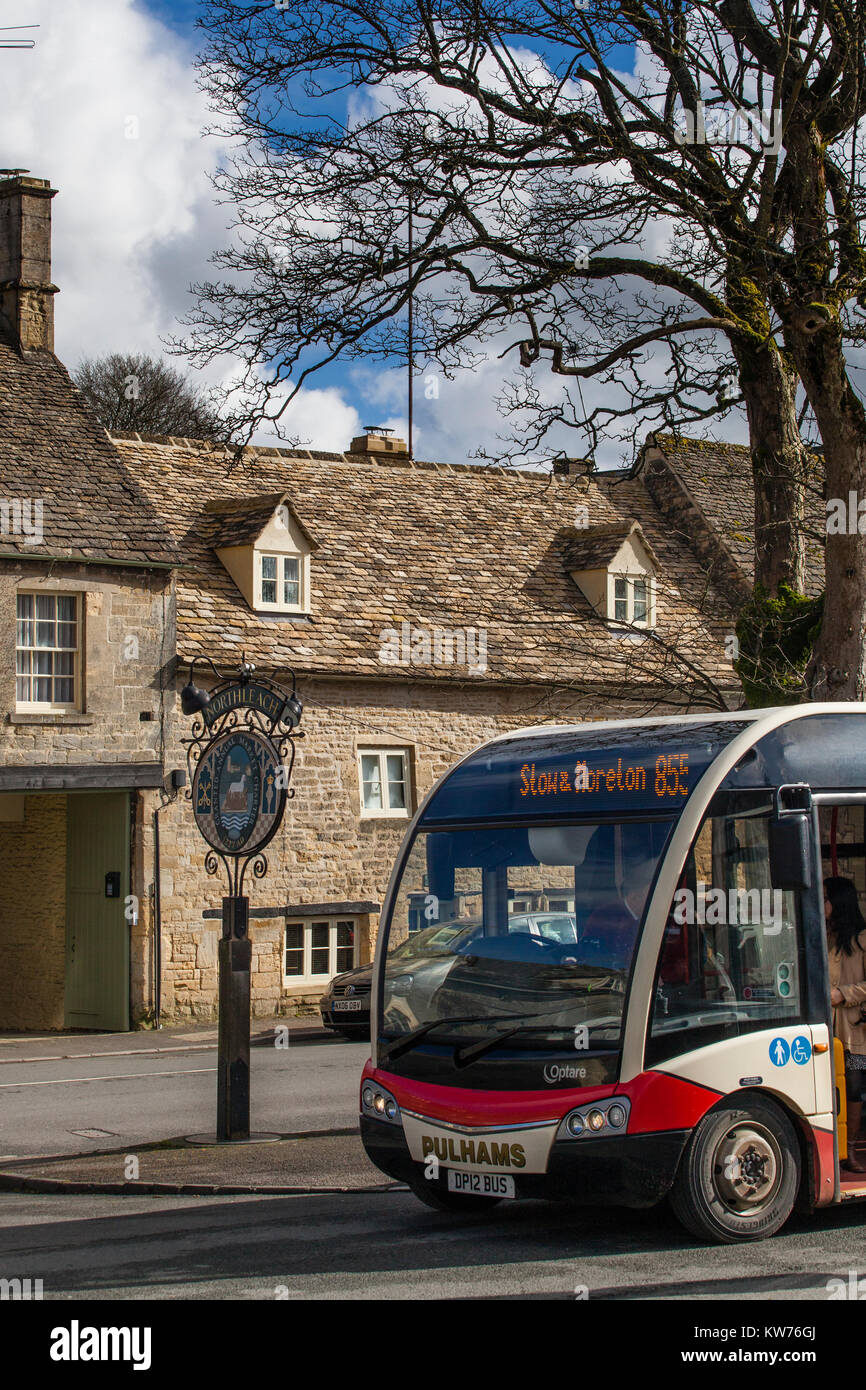 Rural bus service in the Cotswolds, Northleach, Gloucestershire, UK ...