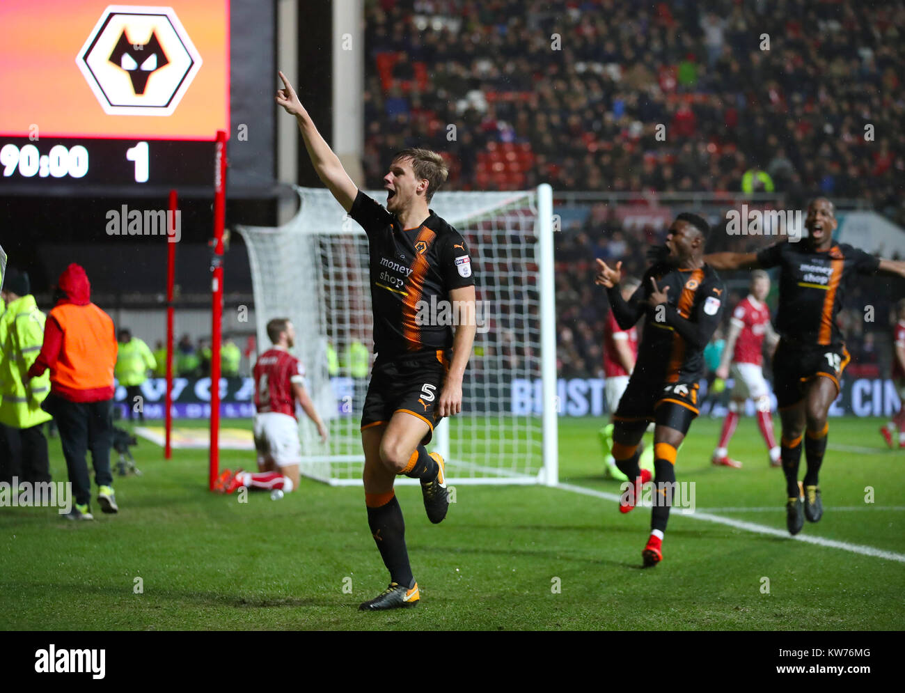 Wolverhampton Wanderers' Ryan Bennett celebrates scoring his side's ...