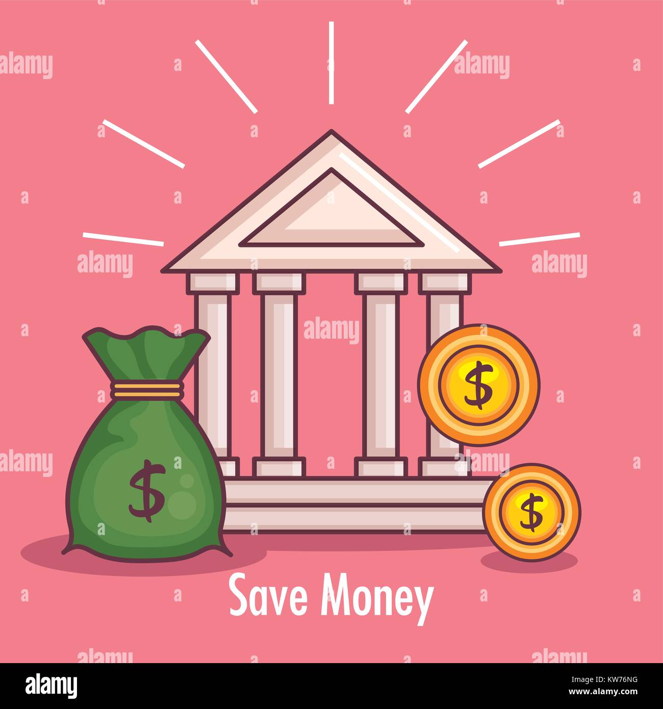 bank building with money Stock Vector Image & Art - Alamy