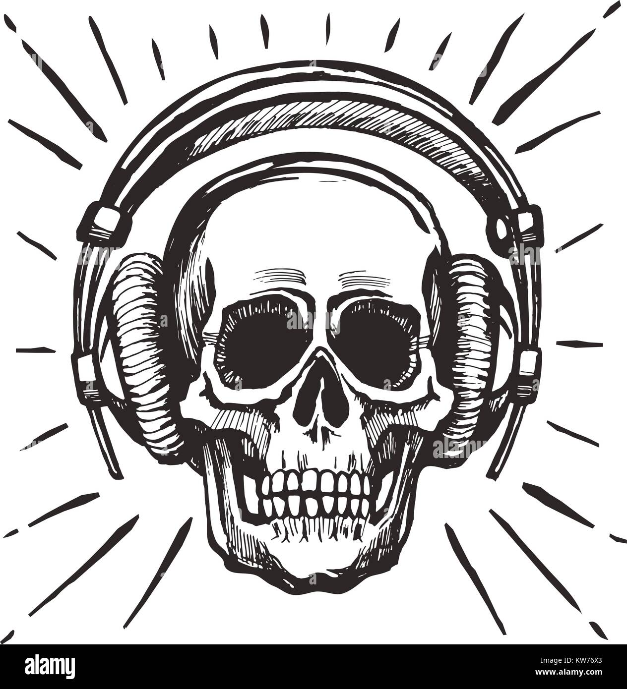 Drawing human skull isolated Stock Vector Images - Alamy