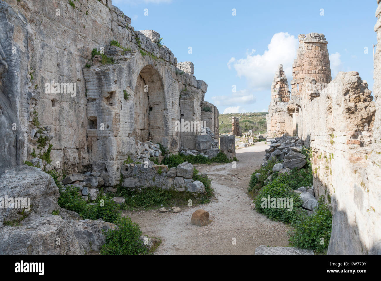 Ancient Perge City ruins,ANTALYA,TURKEY Stock Photo - Alamy