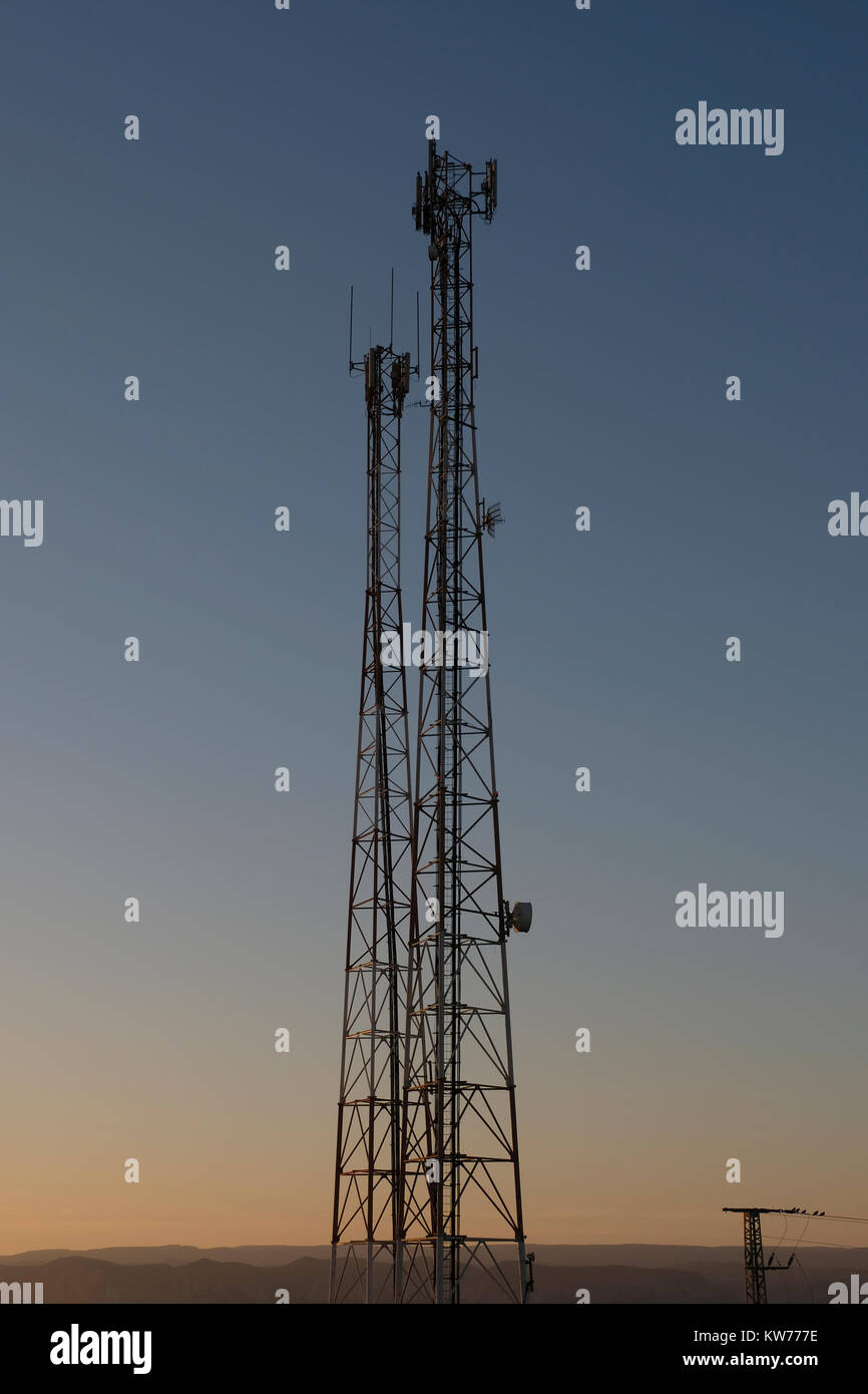 A cellular phone tower antenna in Israel Stock Photo - Alamy