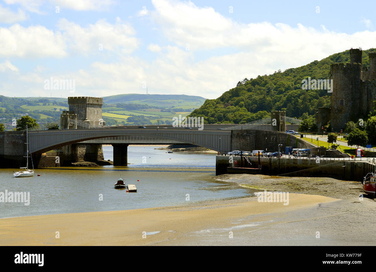 Conwy suspension bridge hi-res stock photography and images - Alamy