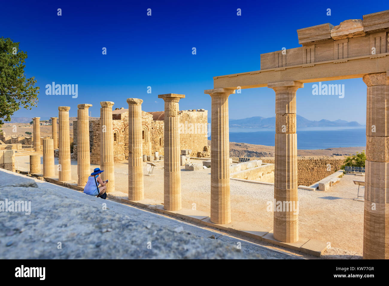 Rhodes greece woman vacation hi-res stock photography and images - Alamy