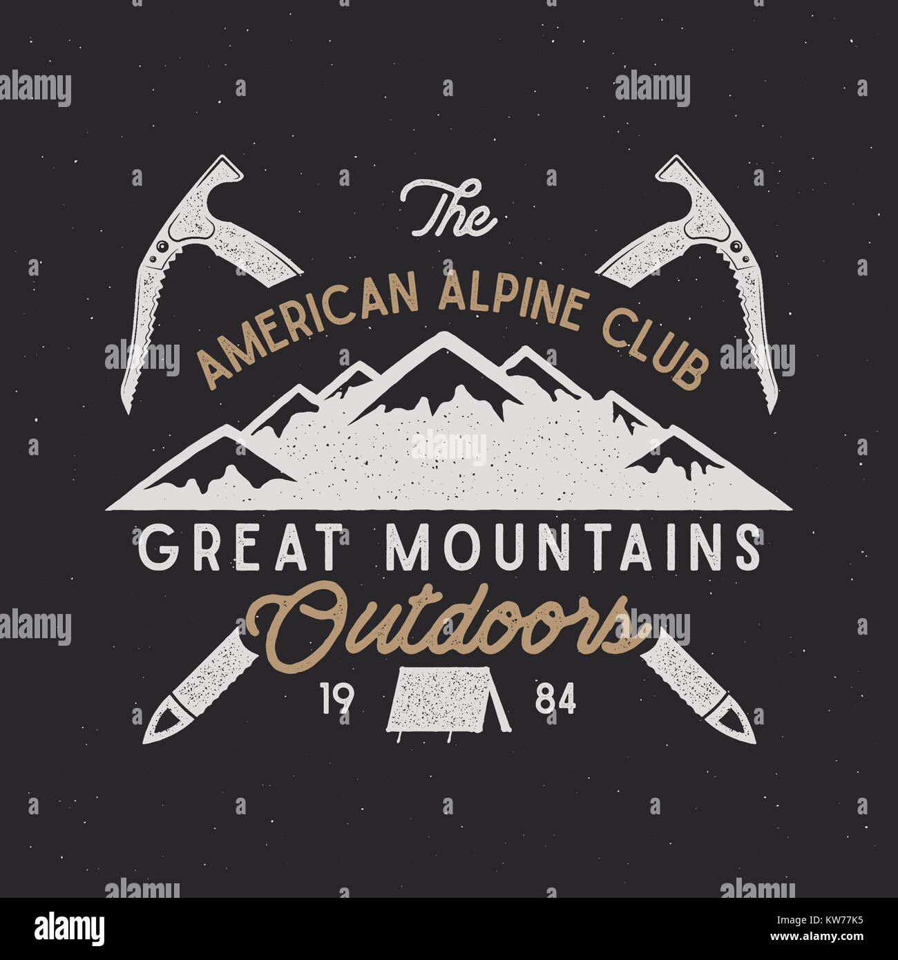 Vintage alpine badge. Climbing alpine logo, vintage emblem. Alpine gear ...