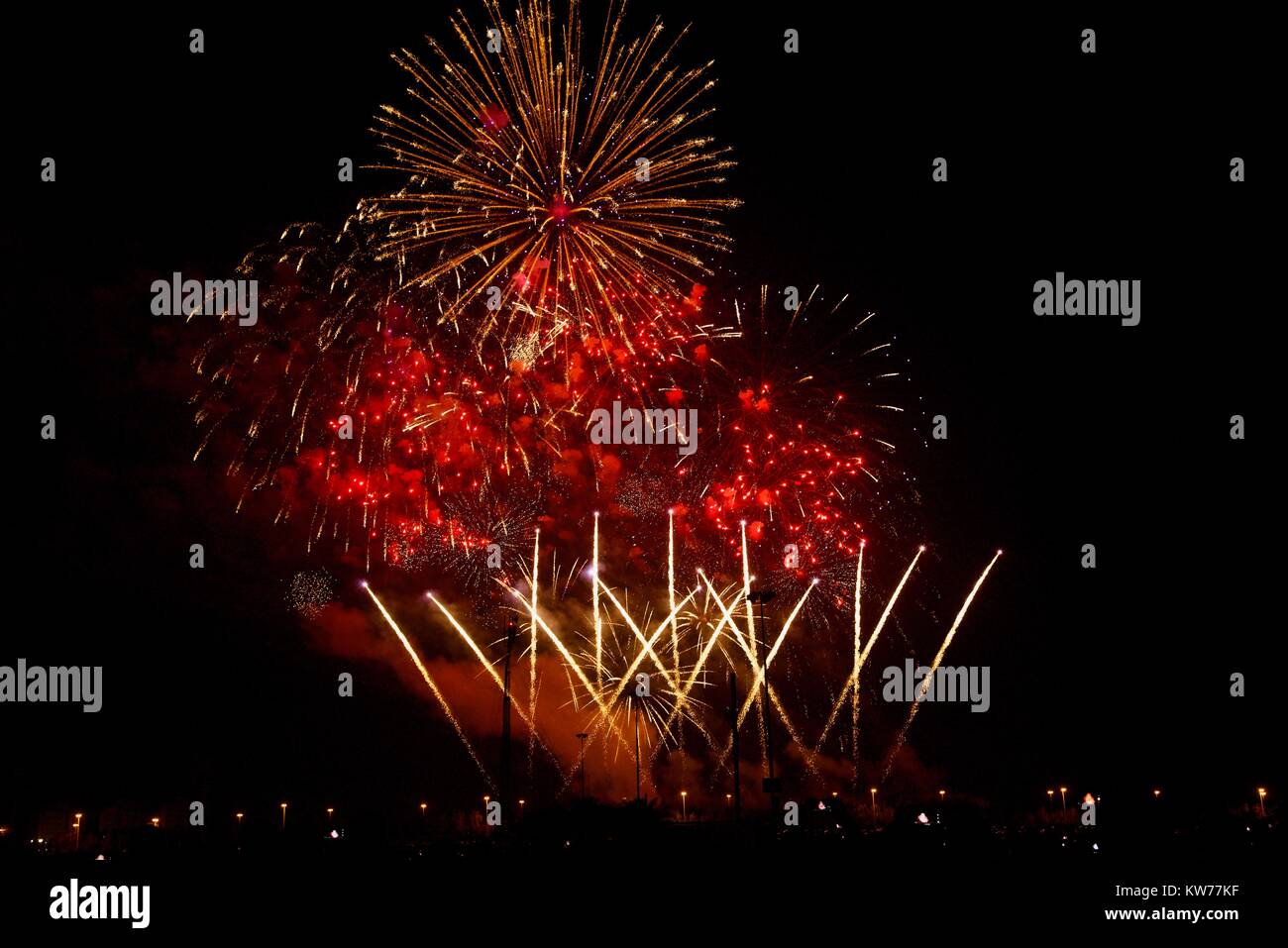 Fire Works at Bahrain International Circuit during National day ...