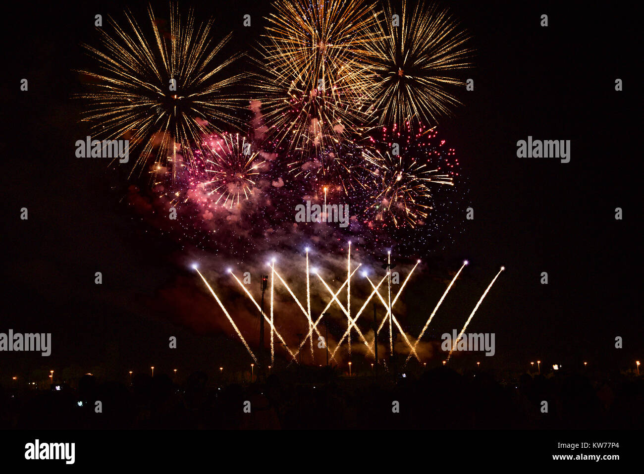 Fire Works at Bahrain International Circuit during National day ...