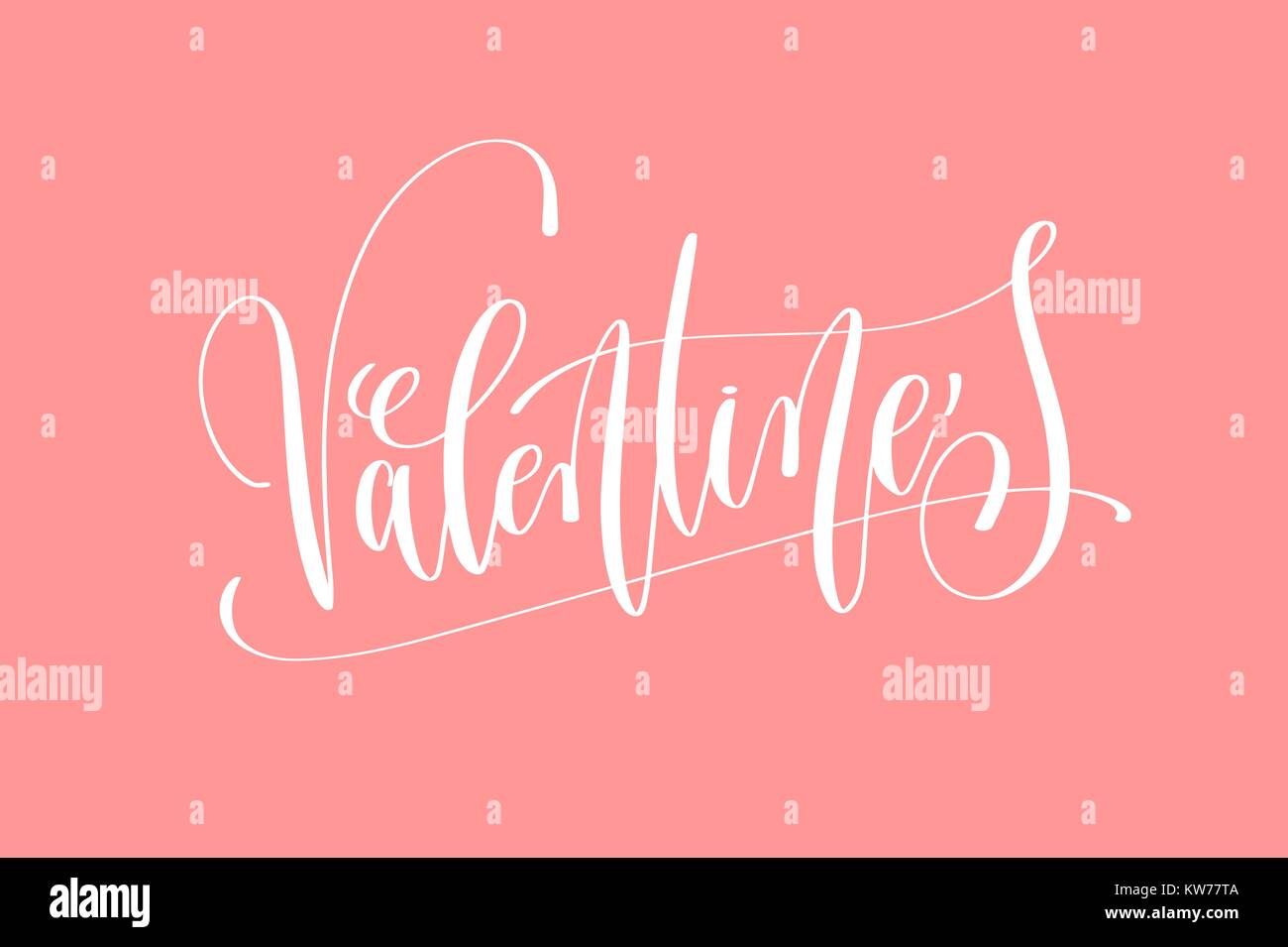 valentine's - hand lettering text on pink background to february Stock ...