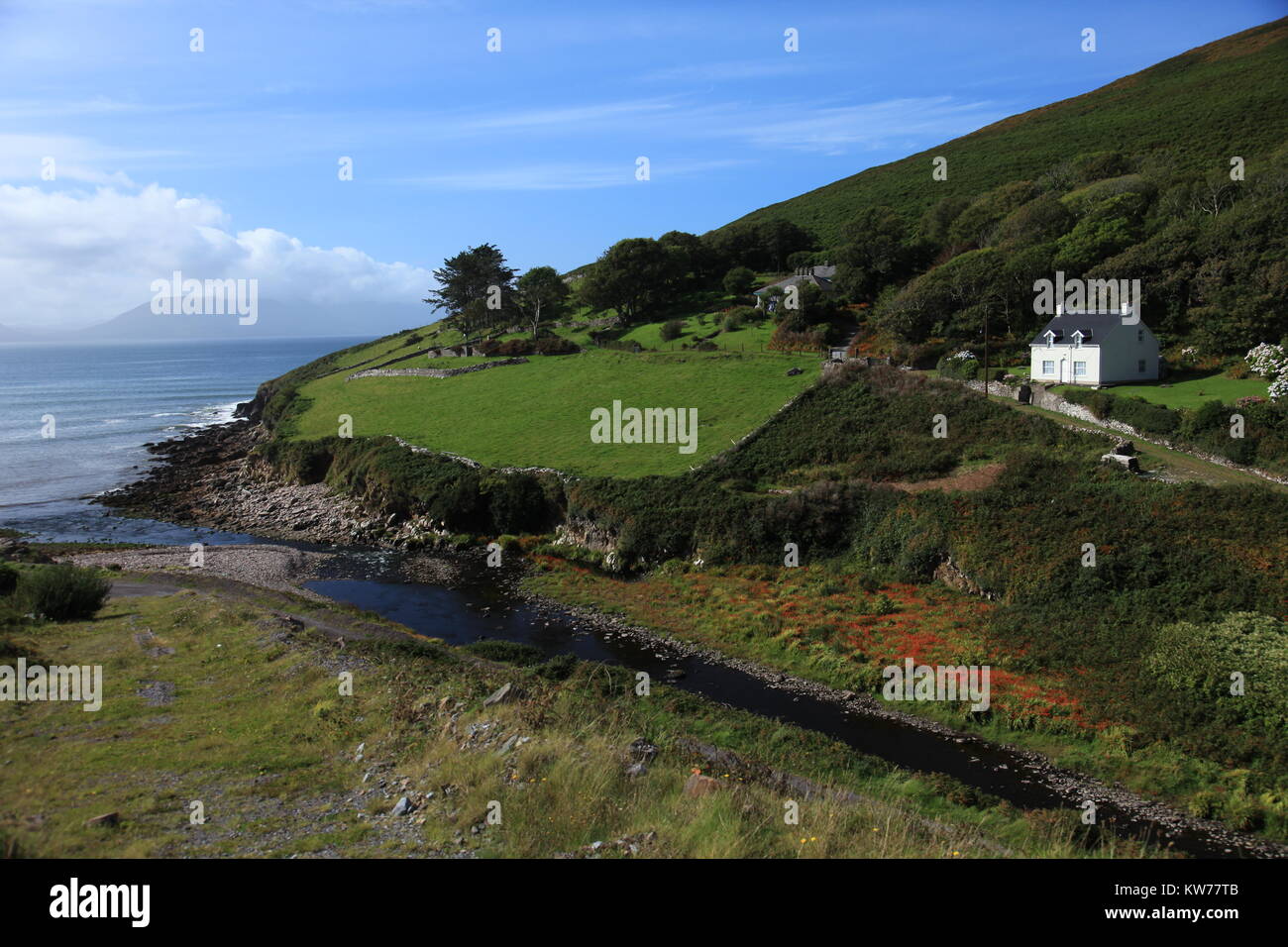 Aerial views of ocean, land, mountains of Ireland Stock Photo - Alamy