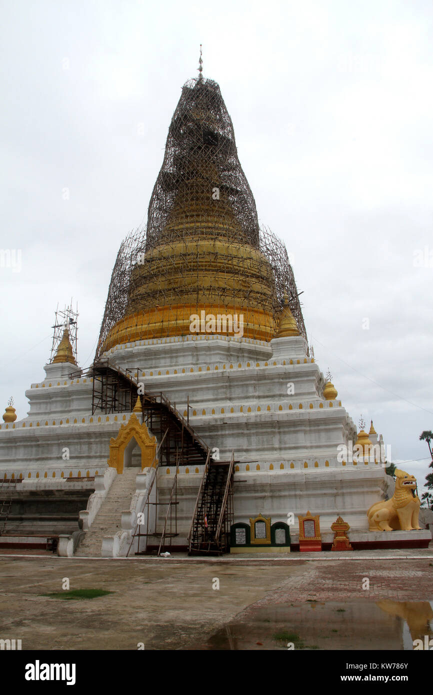 restoration of golden stupa in Inwa, Mandalay, Myanmar Stock Photo - Alamy