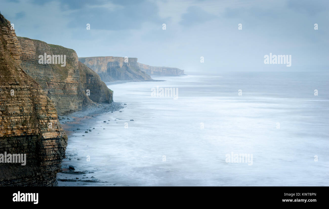 The limestone cliffs of Southerndown on the Glamorgan Coast of South ...