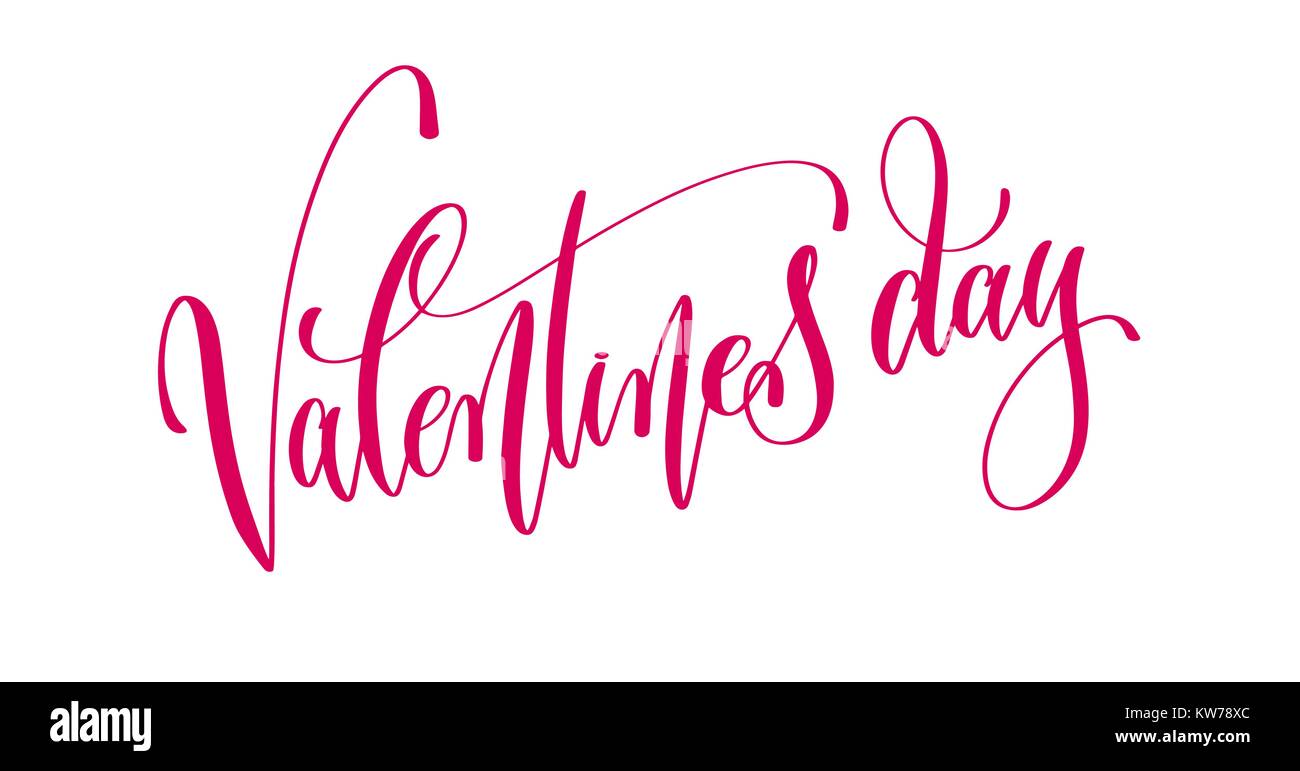 Valentines day - hand lettering inscription text to 14 february Stock ...