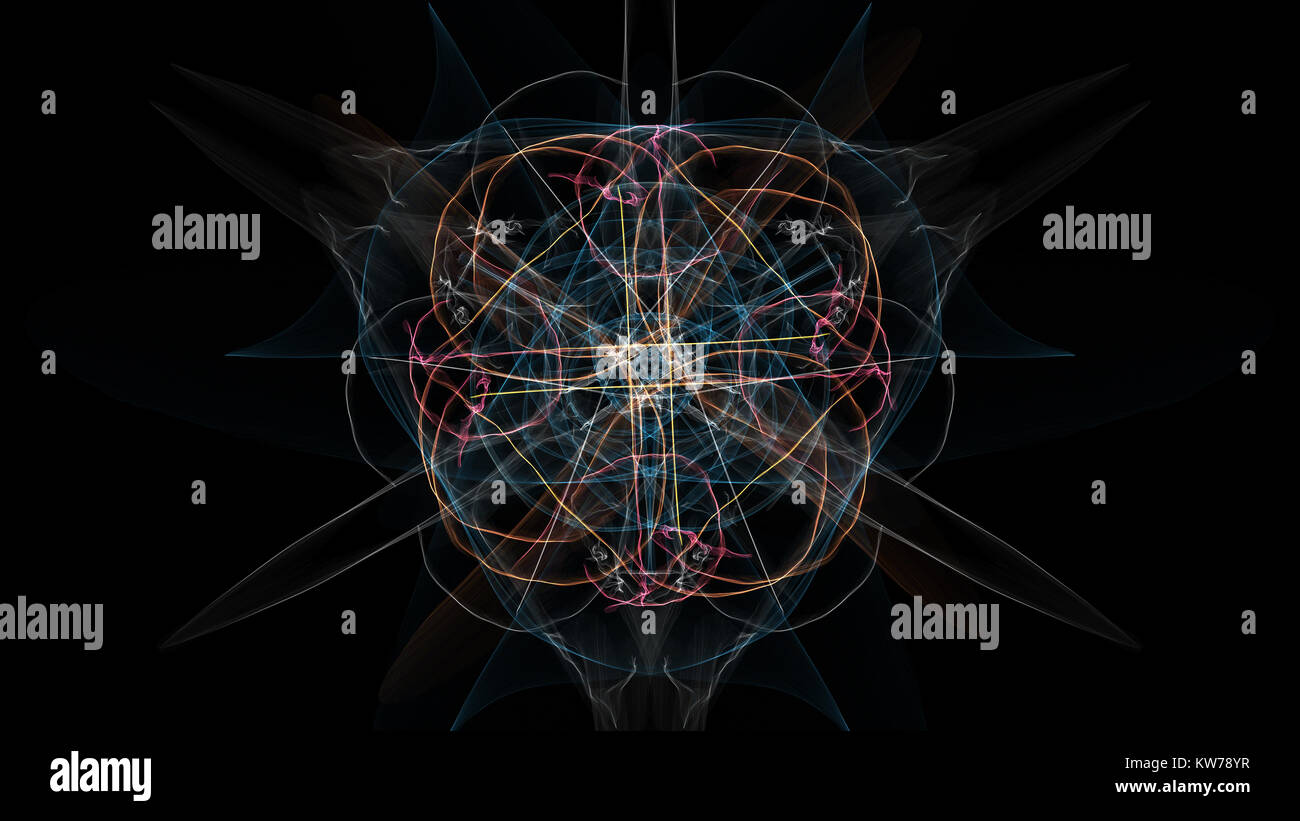 Colorful neon abstract symmetrical lights. Silk symmetry series Stock ...