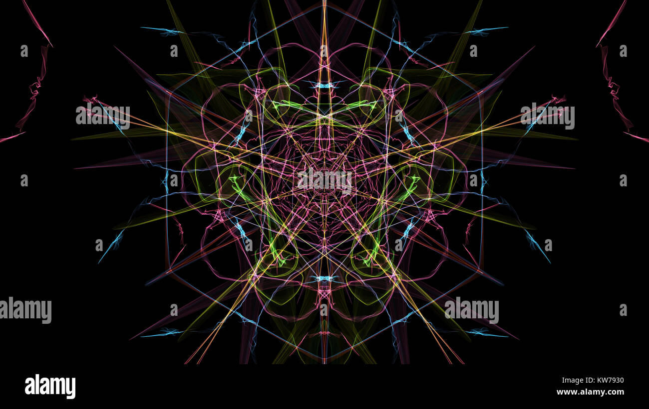 Symmetrical and colorful design made by digital graphic. Silk symmetry ...