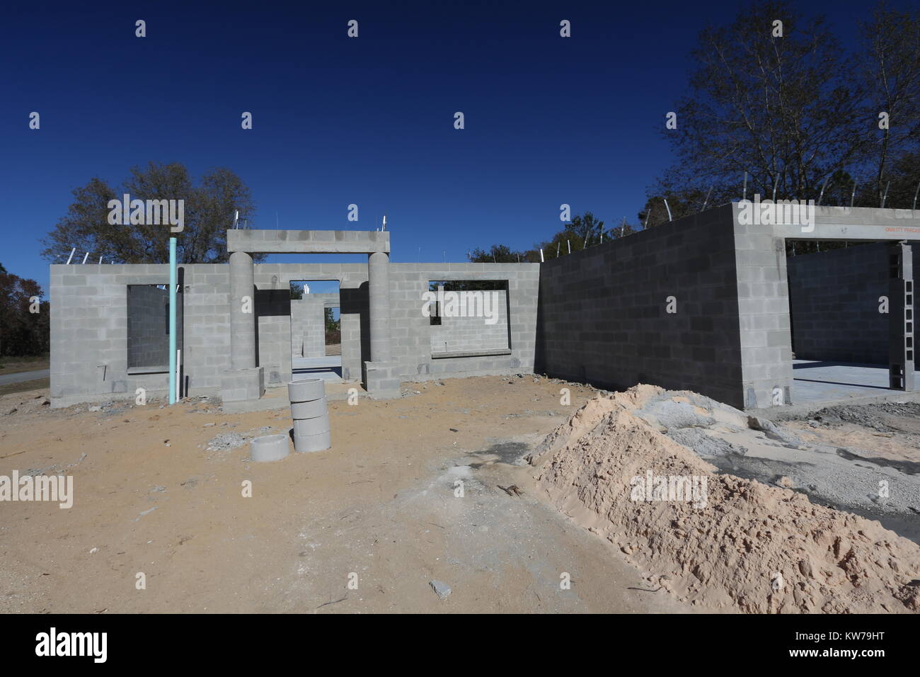 Construction contractors building new hi-res stock photography and ...