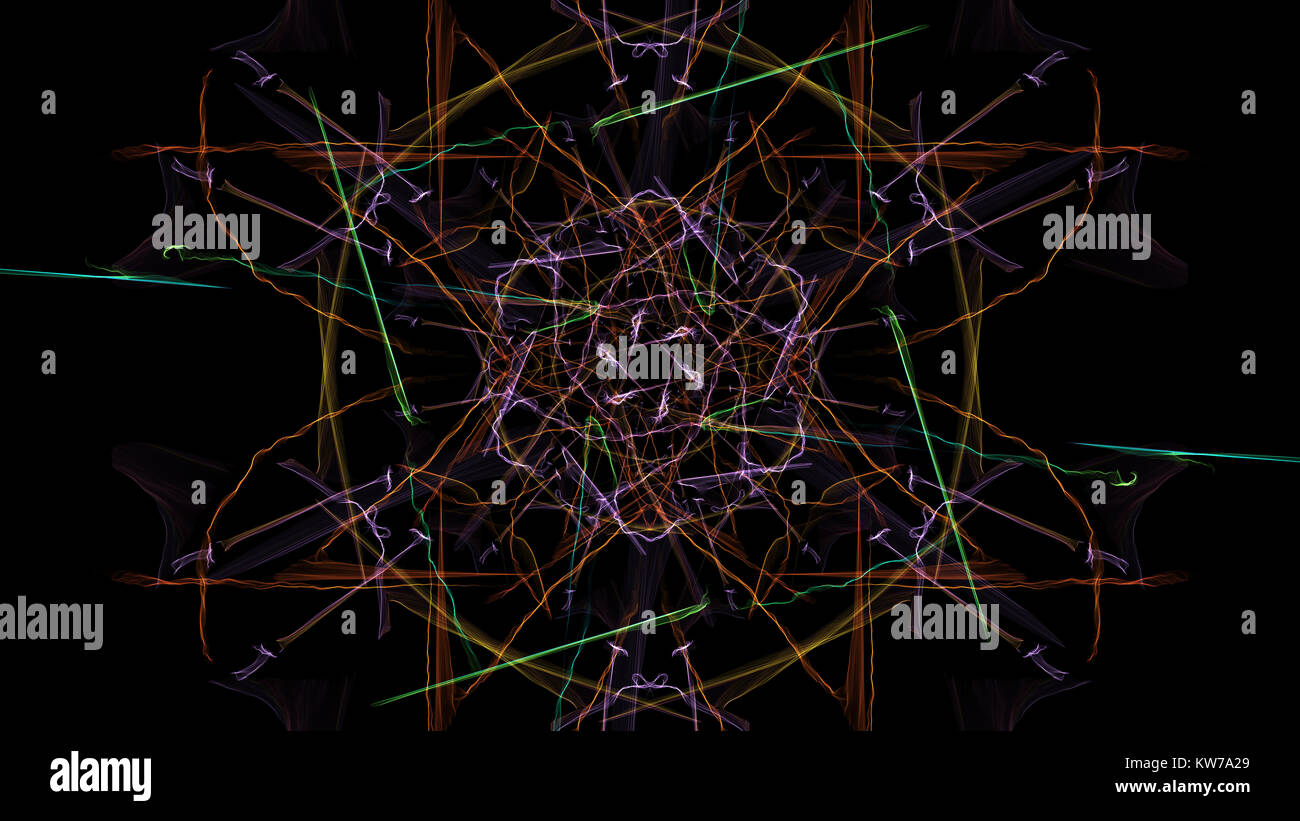 Symmetrical and colorful design made by digital graphic. Silk symmetry ...