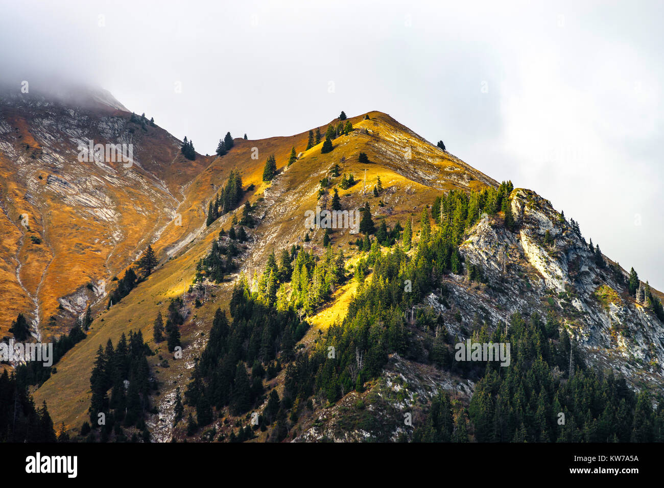 Beautiful slopes of high Alps on the sun, environmental concept ...