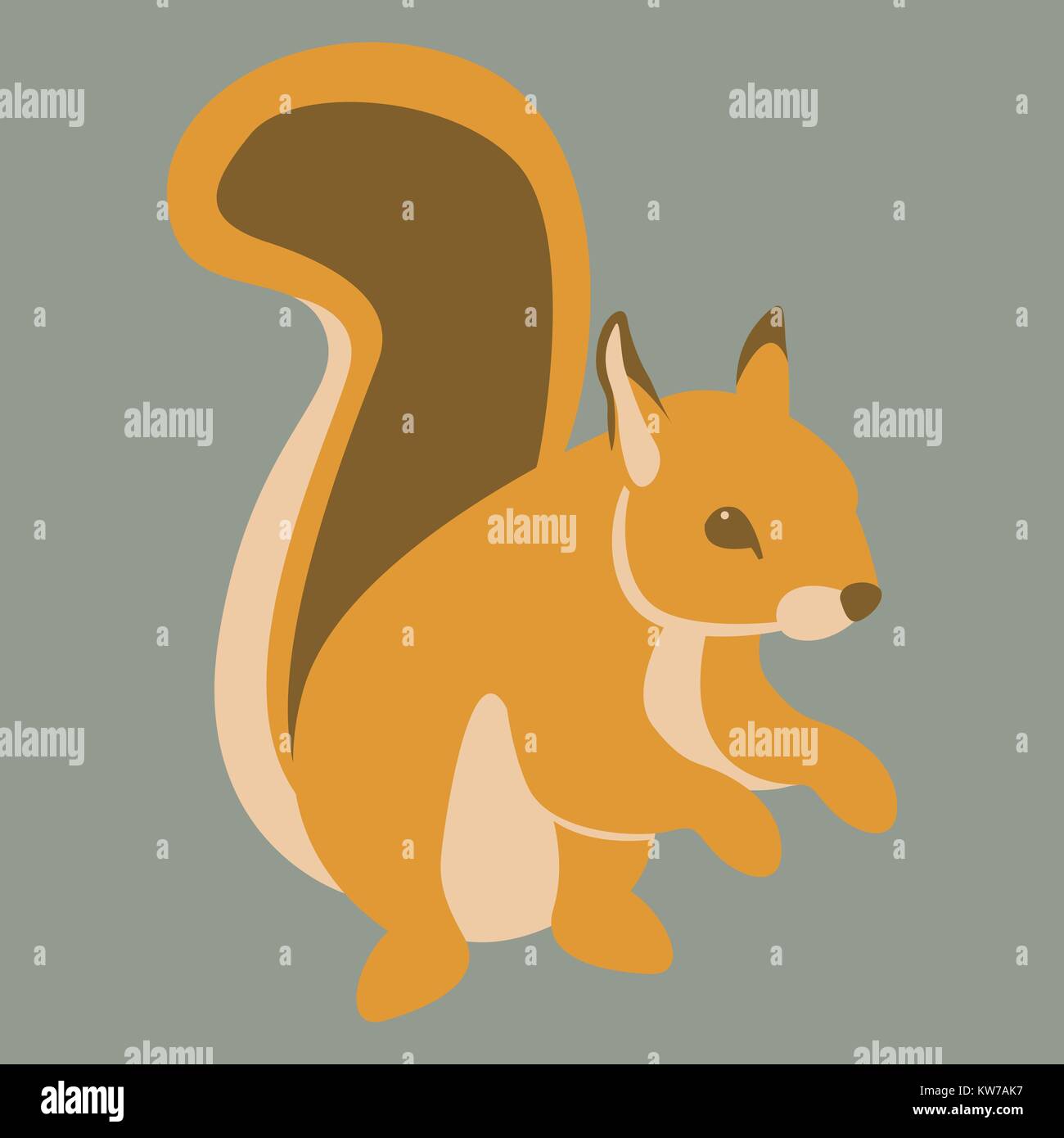squirrel vector illustration flat style profile side Stock Vector Image ...