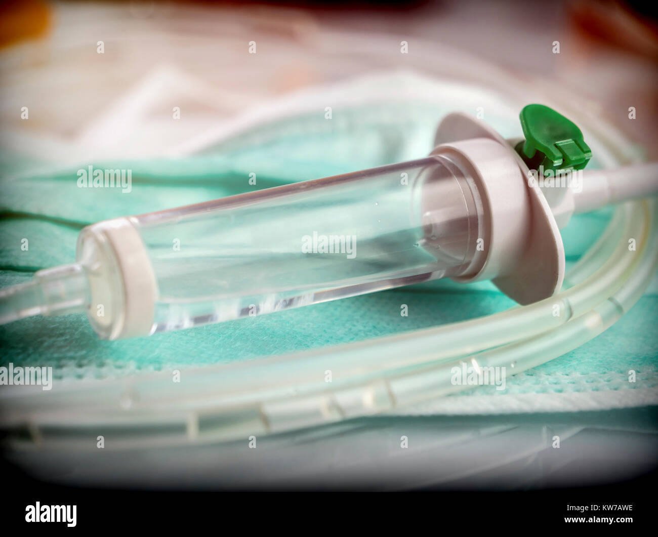 Detail of rubbers of a drip irrigation equipment in hospital operations ...