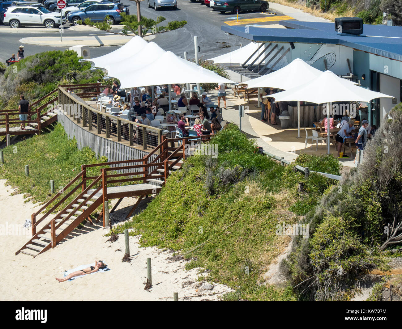 Al fresco dining at a popular restaurant at People at Gnarabup Beach ...
