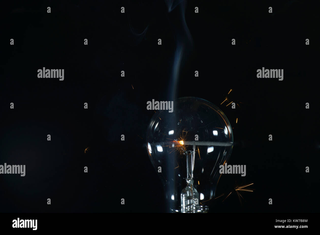 Lightbulb with smoke showing aerodynamics also suitable as a background ...