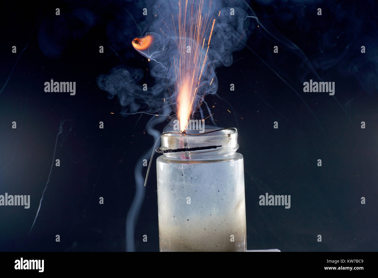 Explosion of a fireworks body Stock Photo - Alamy