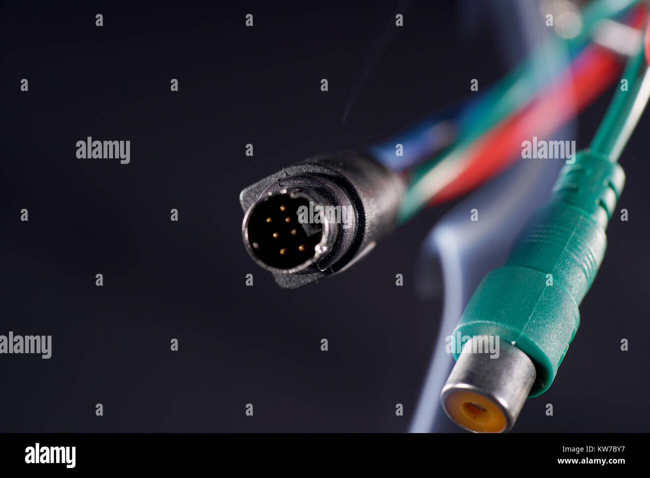 Hot run electrical cable with black background Stock Photo - Alamy