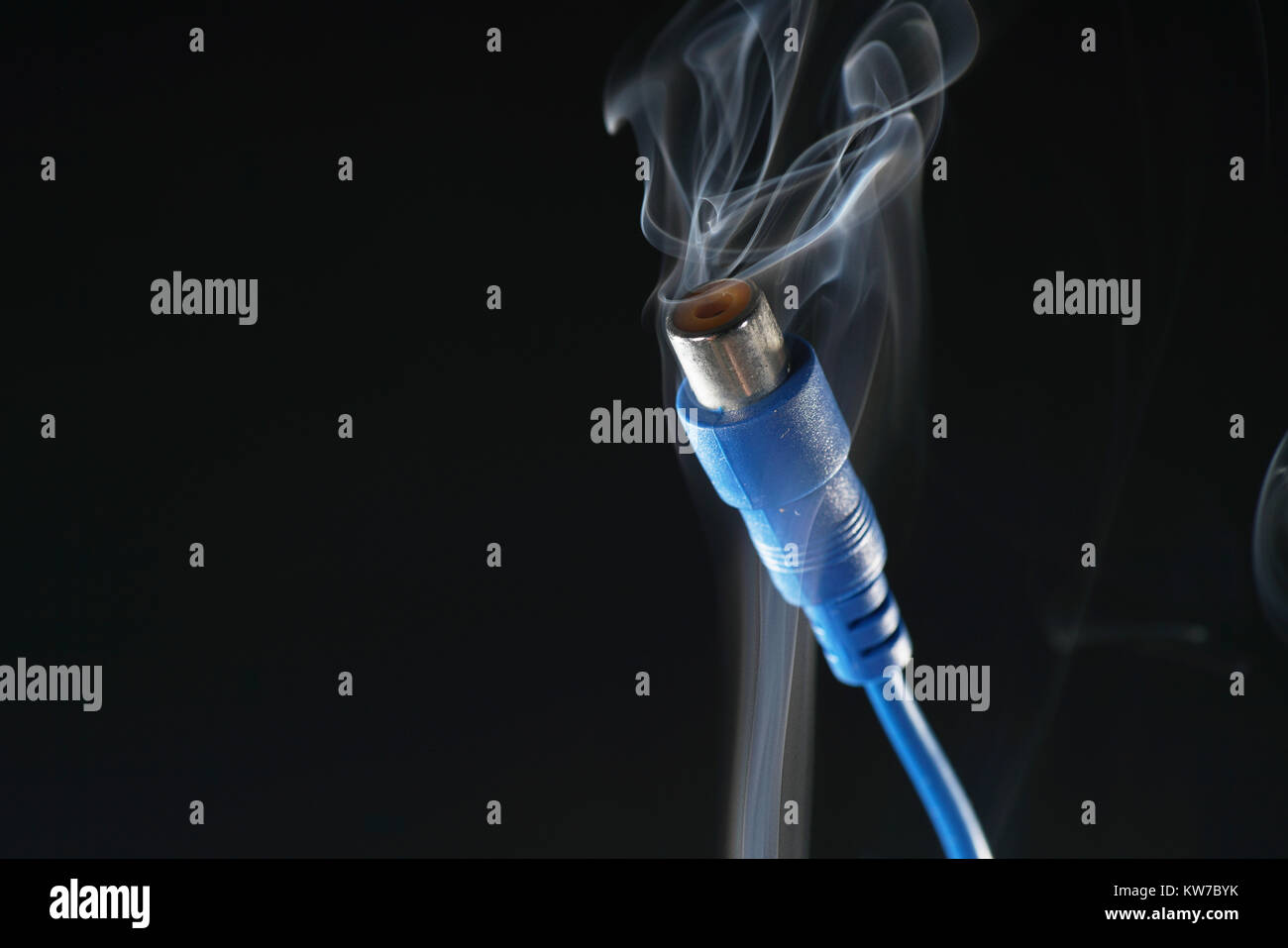 Hot run electrical cable with black background Stock Photo - Alamy