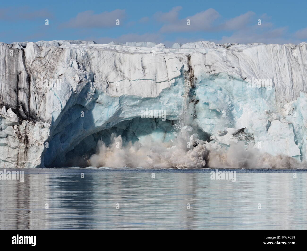 Glacier calving in the arctic, Svalbard, Norway Stock Photo - Alamy
